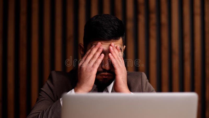 Businessman with Hands Behind Head Resting in Comfortable Office. Stock ...