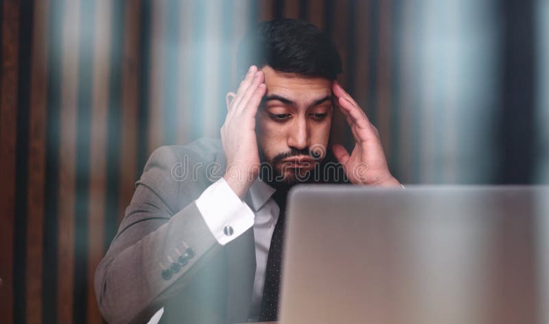 Businessman with Hands Behind Head Resting in Comfortable Office. Stock ...