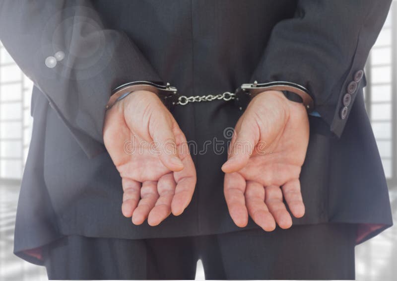 Businessman with Hands Bonded in Hand Cuffs Stock Image - Image of ...