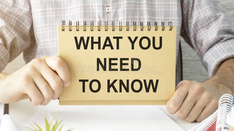 Hold Notepad with WHAT YOU NEED TO KNOW Text Stock Photo - Image of ...
