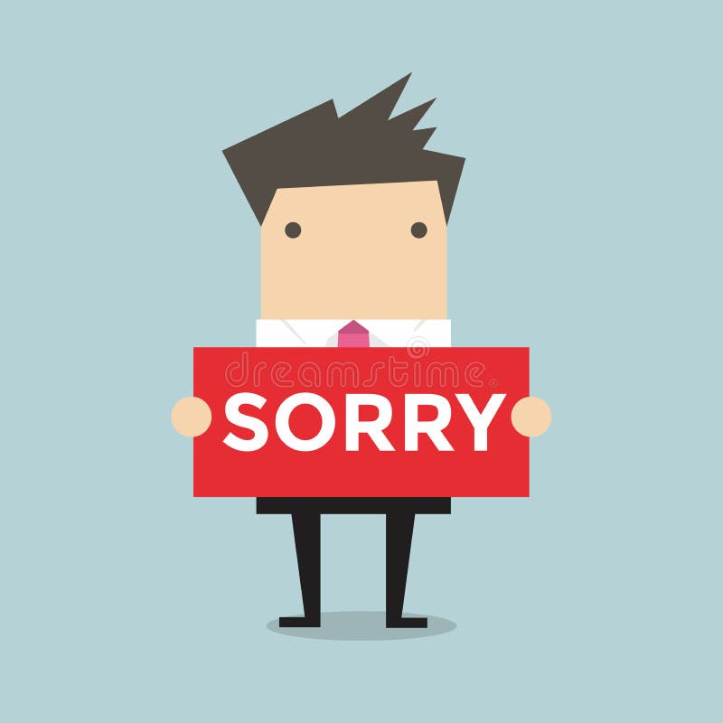 Businessman Hands Holding Sorry Sign Vector Stock Vector - Illustration ...