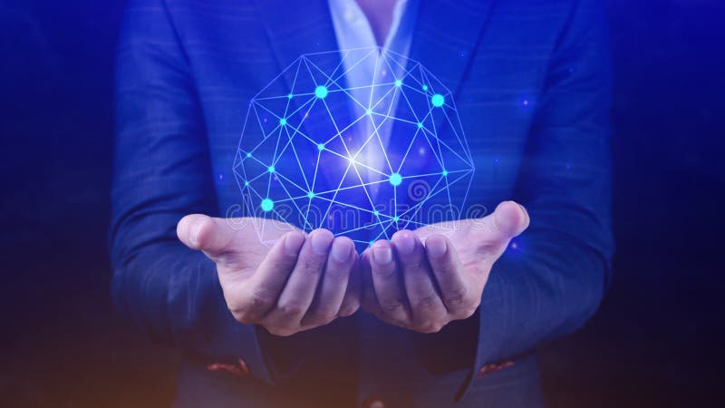 Businessman Hands Holding with Virtual Global Connection Concept, Grow ...