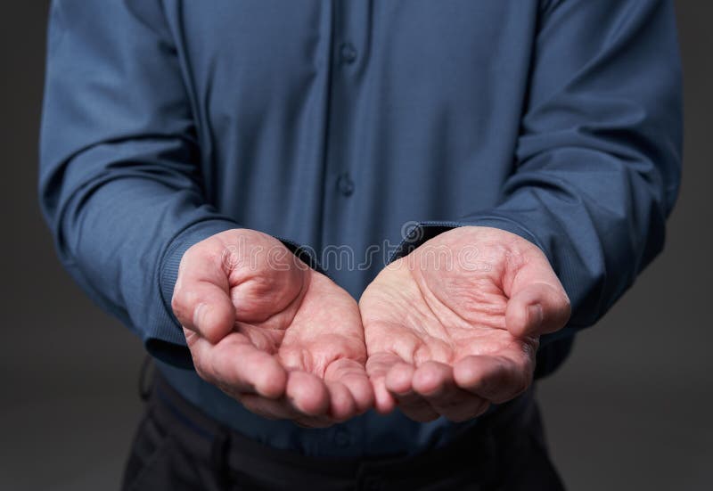 Businessman with Hands Outstretched Offering Something Stock Image ...