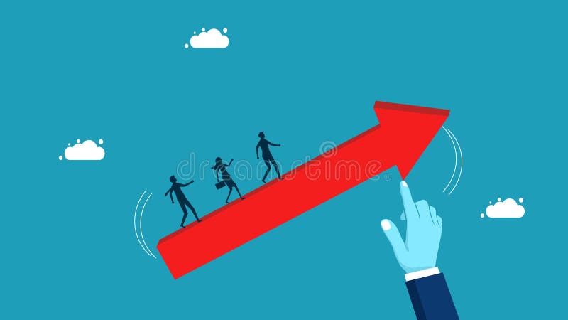 The Growth of the Organization. Team of Businessmen Carrying a Growing ...