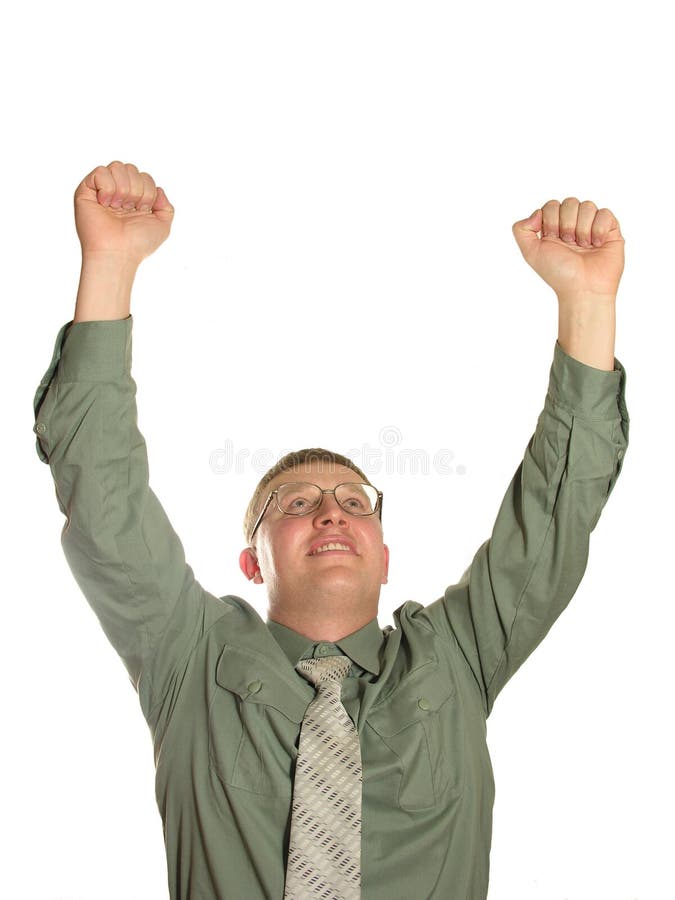 Businessman with hands up stock image. Image of white, face - 360723