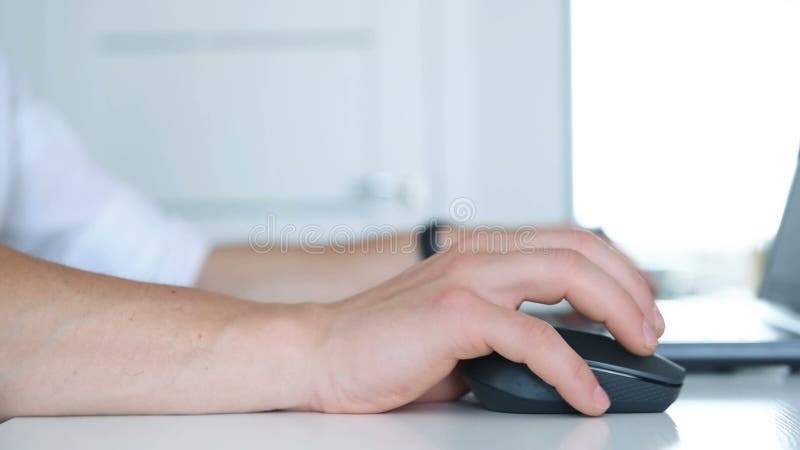 Businessman Hands Using Mouse and Typing a Keyboard. Stock Video ...