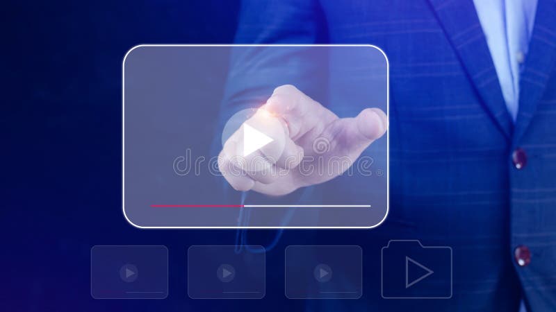 Businessman Hands Using for Streaming Online, Watching Video on ...