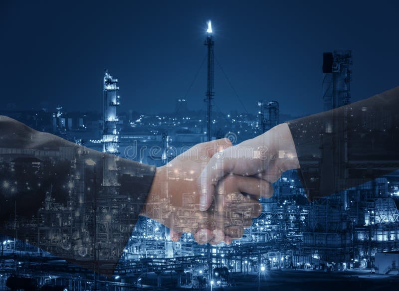 Businessman Handshake on Industrial Stock Image - Image of business ...