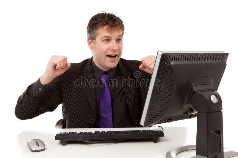 2,743 Happy Man Behind Computer Stock Photos - Free & Royalty-Free ...