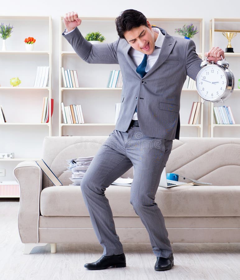 Businessman Happy Meeting His Deadlines Stock Image - Image of computer ...