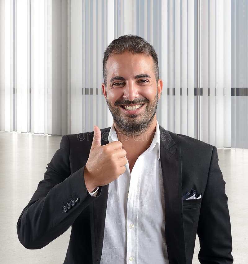 Businessman happy stock image. Image of gesture, confirm - 49730413