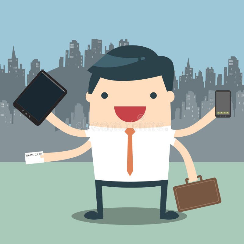 Businessman hard work stock vector. Illustration of file - 35149432