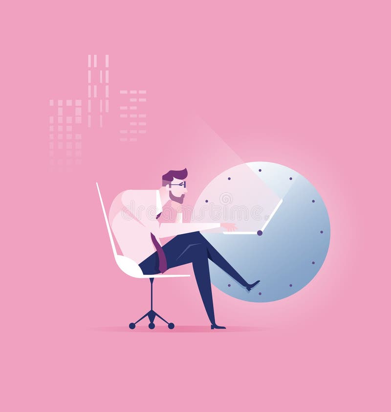 Businessman Hard Work - Vector Illustration Concept Stock Vector ...