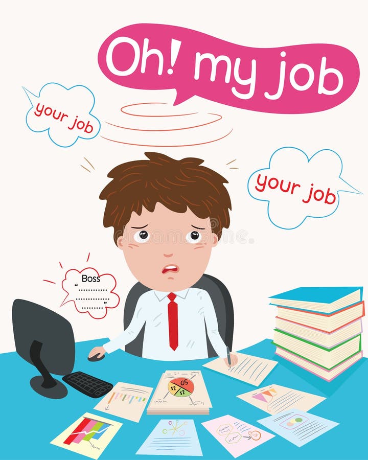 Businessman and Hardworking Stock Vector - Illustration of cartoon ...