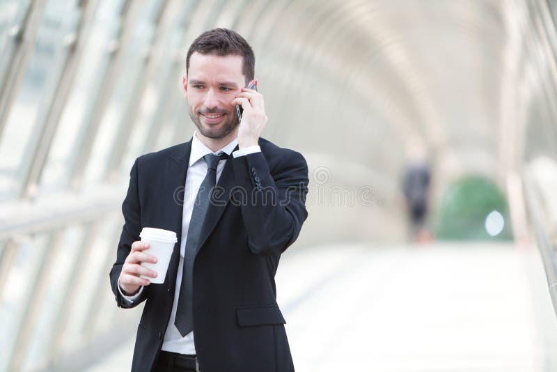 Businessman Having a Call during a Break Stock Image - Image of ...