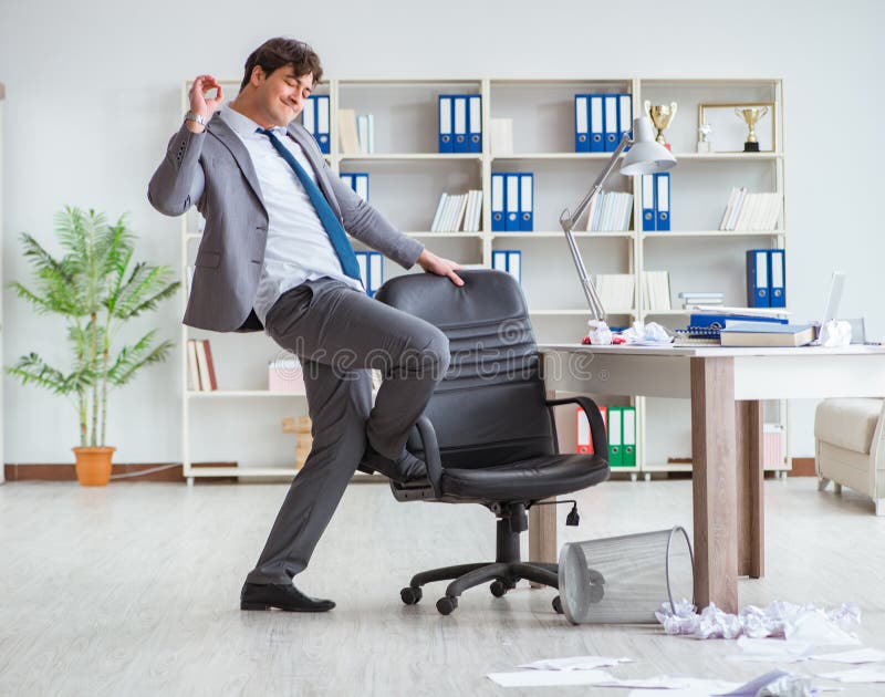 Businessman Having Fun Taking a Break in the Office at Work Stock Photo ...