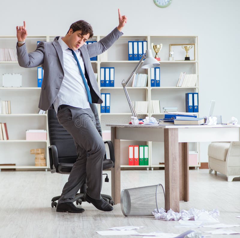 Businessman Having Fun Taking a Break in the Office at Work Stock Image ...