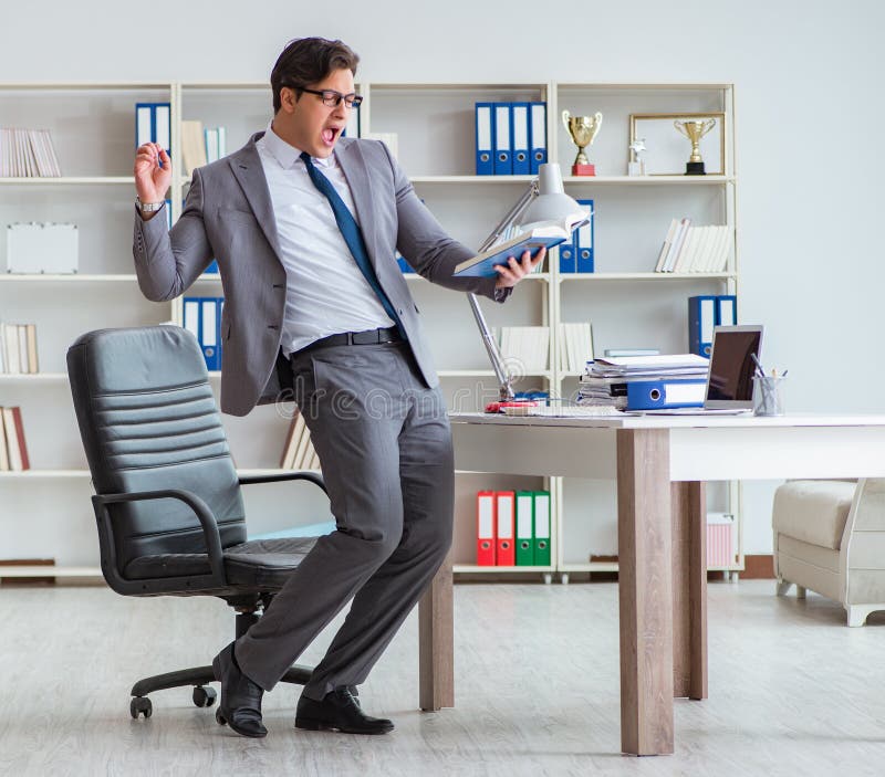 Businessman Having Fun Taking a Break in the Office at Work Stock Image ...