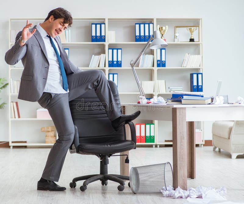 Businessman Having Fun Taking a Break in the Office at Work Stock Image ...