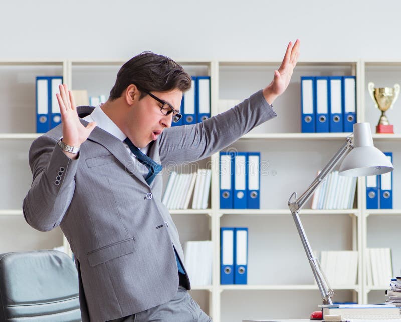 Businessman Having Fun Taking a Break in the Office at Work Stock Image ...