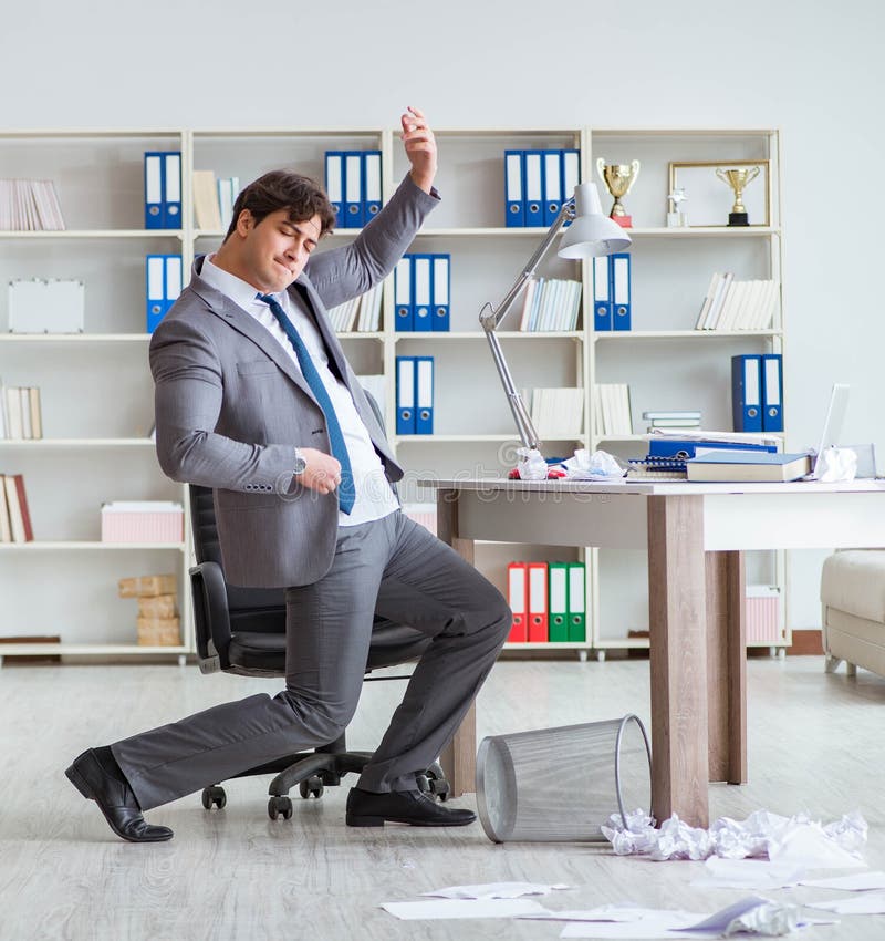 The Businessman Having Fun Taking a Break in the Office at Work Stock ...