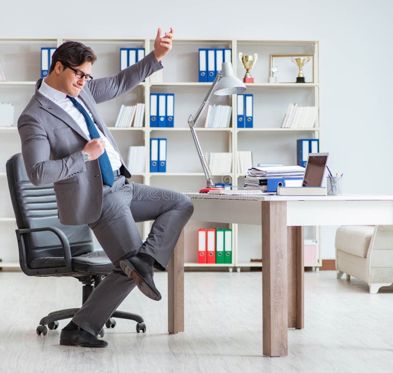 Businessman Having Fun Taking a Break in the Office at Work Stock Image ...