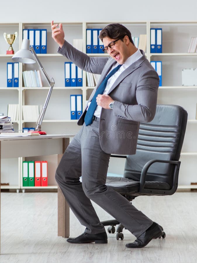 Businessman Having Fun Taking a Break in the Office at Work Stock Image ...