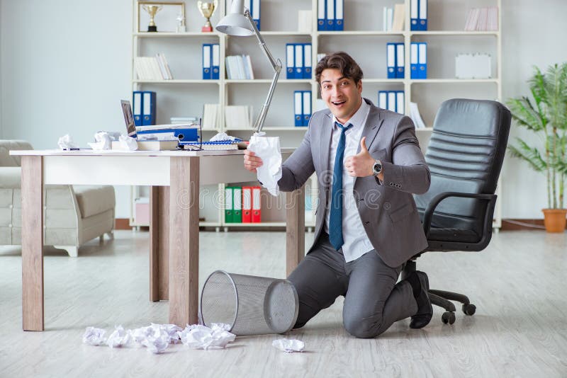 The Businessman Having Fun Taking a Break in the Office at Work Stock ...