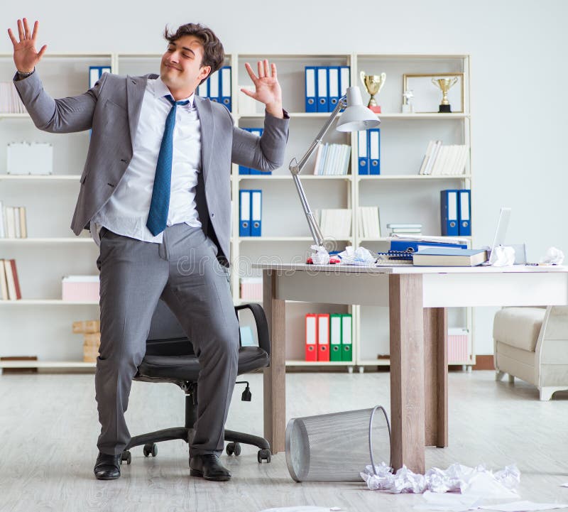 Businessman Having Fun Taking a Break in the Office at Work Stock Image ...