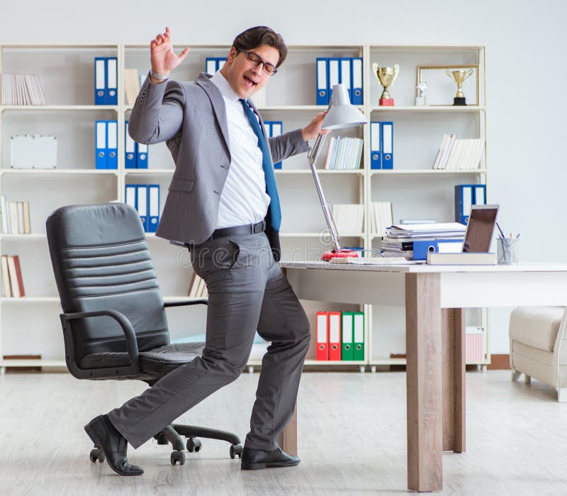Businessman Having Fun Taking a Break in the Office at Work Stock Image ...