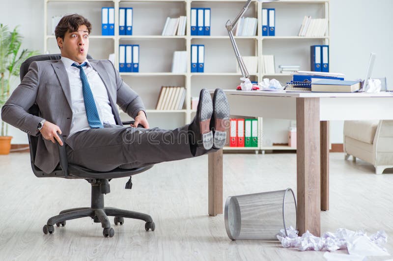 Businessman Having Fun Taking a Break in the Office at Work Stock Image ... Businessman Having Fun Taking a Break in the Office at Work Stock Image ...