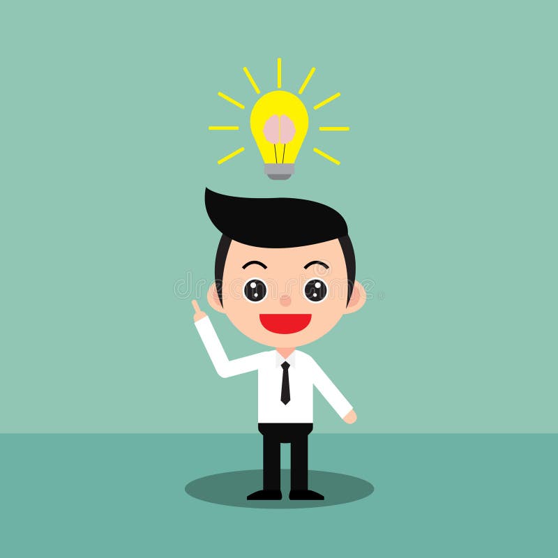 Businessman Having a Good Idea. Stock Illustration - Illustration of ...