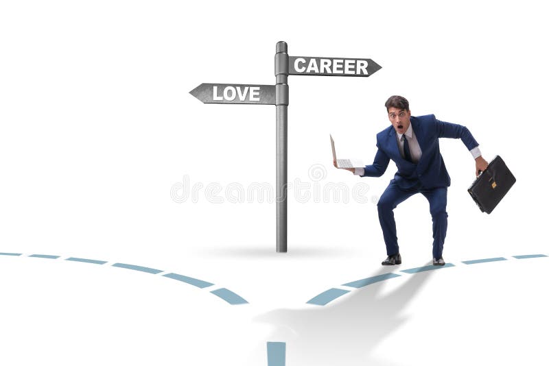 The Businessman Having Hard Choice between Love and Career Stock Image ...