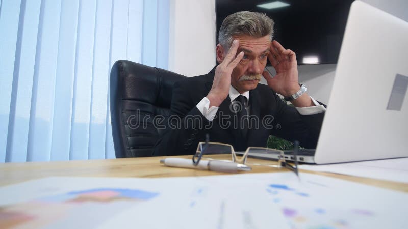 Businessman Having Head Pain during Work in Office Stock Image - Image ...