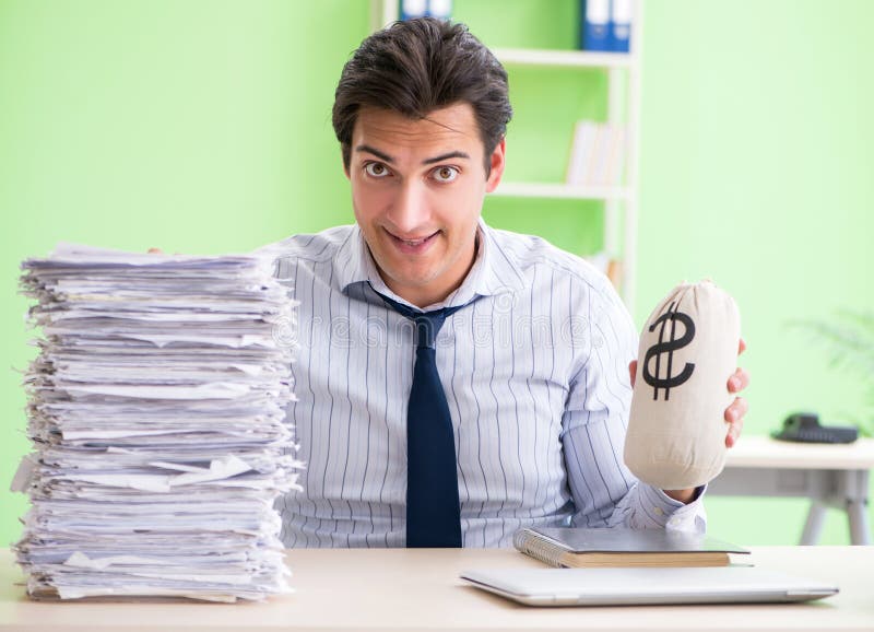 Businessman Having Problems with Paperwork and Workload Stock Photo ...