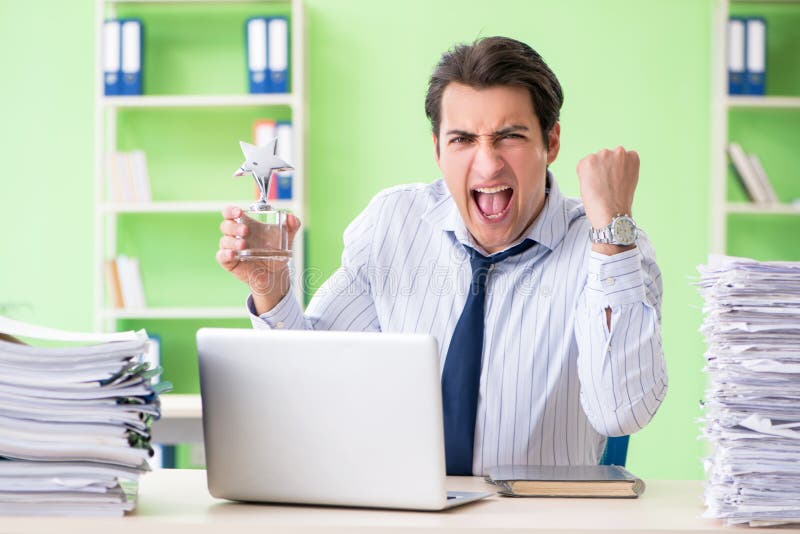 The Businessman Having Problems with Paperwork and Workload Stock Photo ...