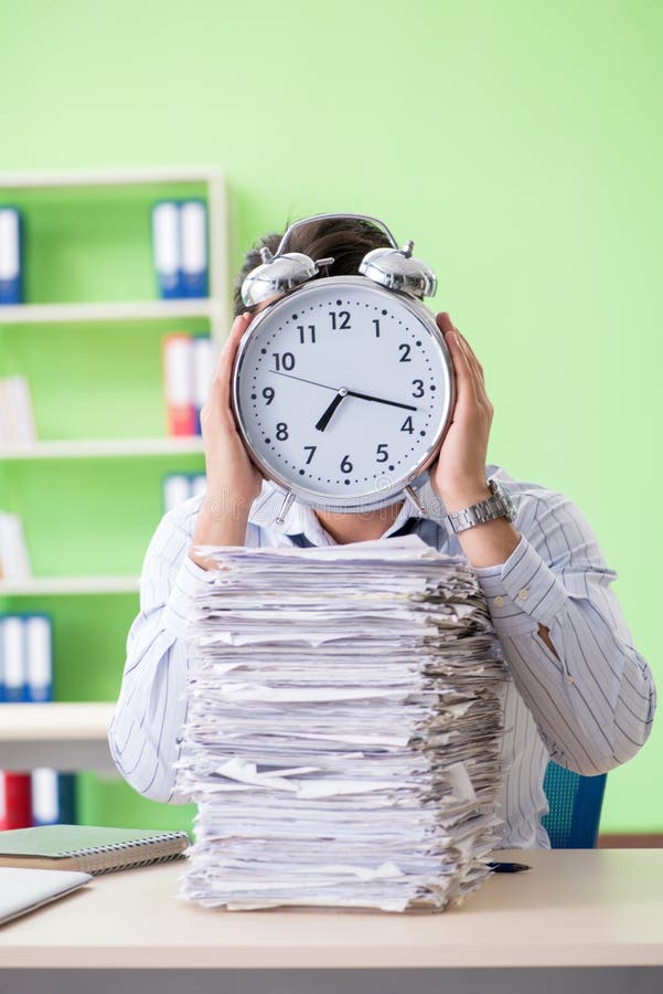 The Businessman Having Problems with Paperwork and Workload Stock Photo ...