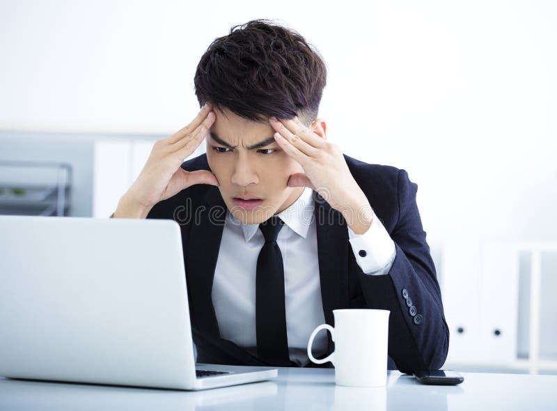 Businessman Having Stress in the Office Stock Image - Image of ...
