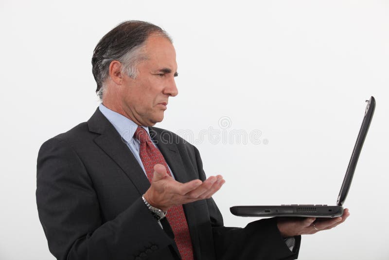 Businessman Having Technical Issues Stock Photo - Image of crash ...