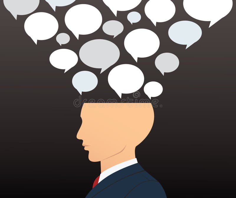 Businessman Head with Chat Box Vector Stock Vector - Illustration of ...