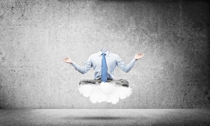 Businessman without head stock photo. Image of meditating - 83975578
