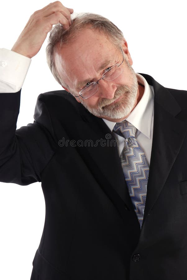 Businessman head scratch stock image. Image of handsome - 3343471