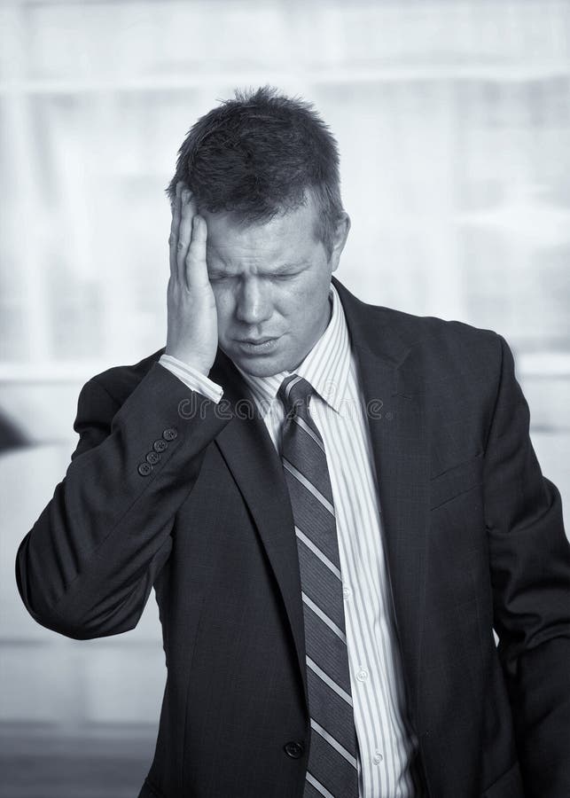Businessman headache stock image. Image of hand, male - 23408957