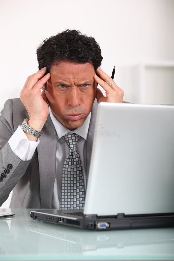 Stressed out businessman stock image. Image of lenses - 24218525