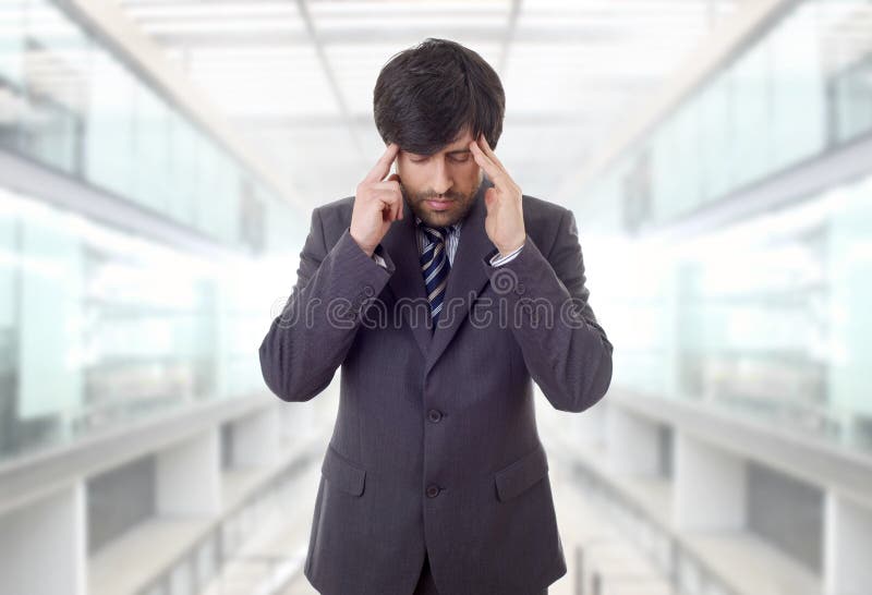 Businessman with a Headache Stock Image - Image of problem, stressed ...