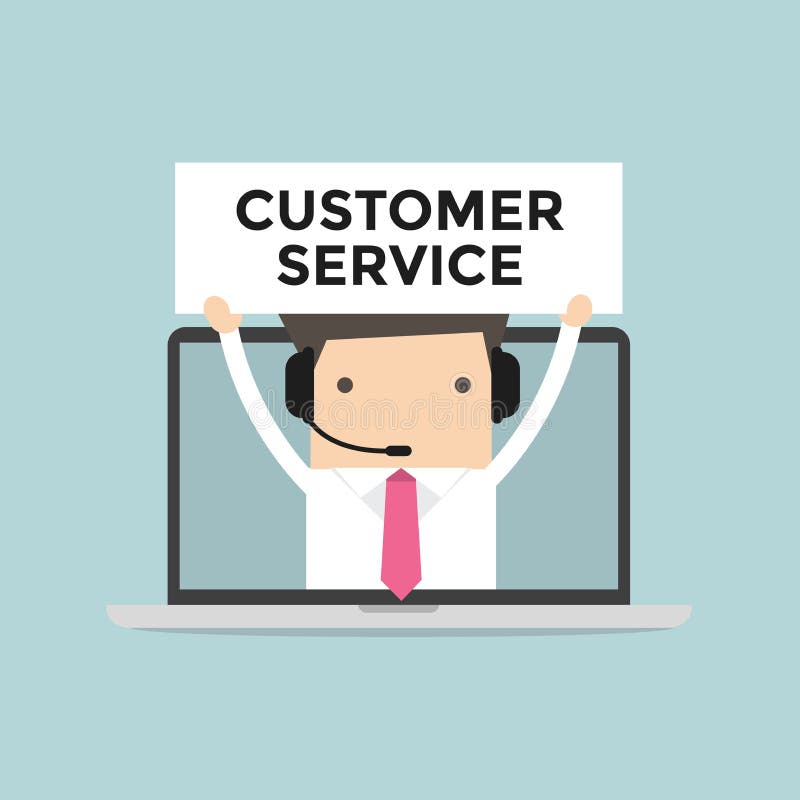 Computer Customer Support Person Stock Illustration - Illustration of ...