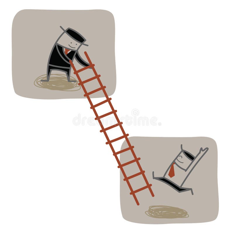 People Help Join Up Success Ladder Stock Illustration - Illustration of ...