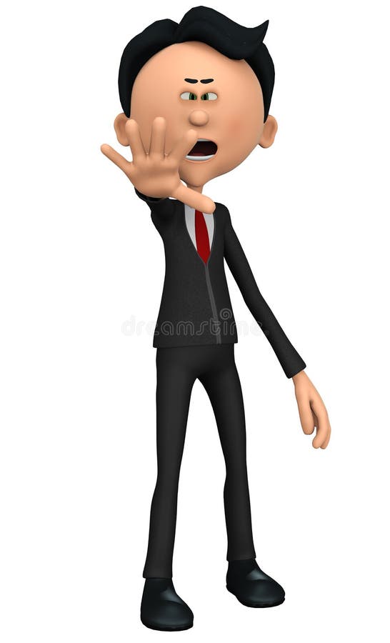 Businessman hey stop there stock illustration. Illustration of finger ...