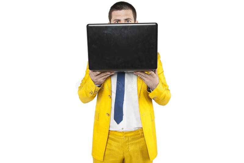 Man behind the computer stock image. Image of screen - 81745009