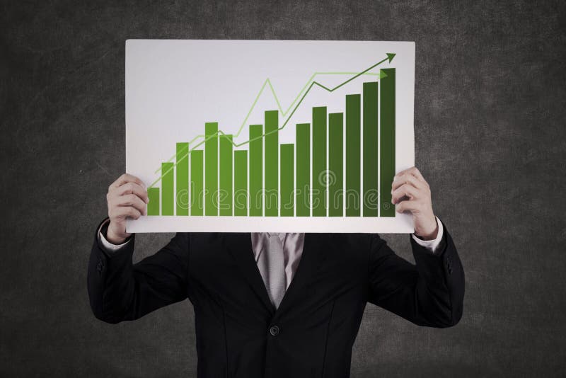 Businessman Hiding Behind the Graph Stock Photo - Image of graphic ...